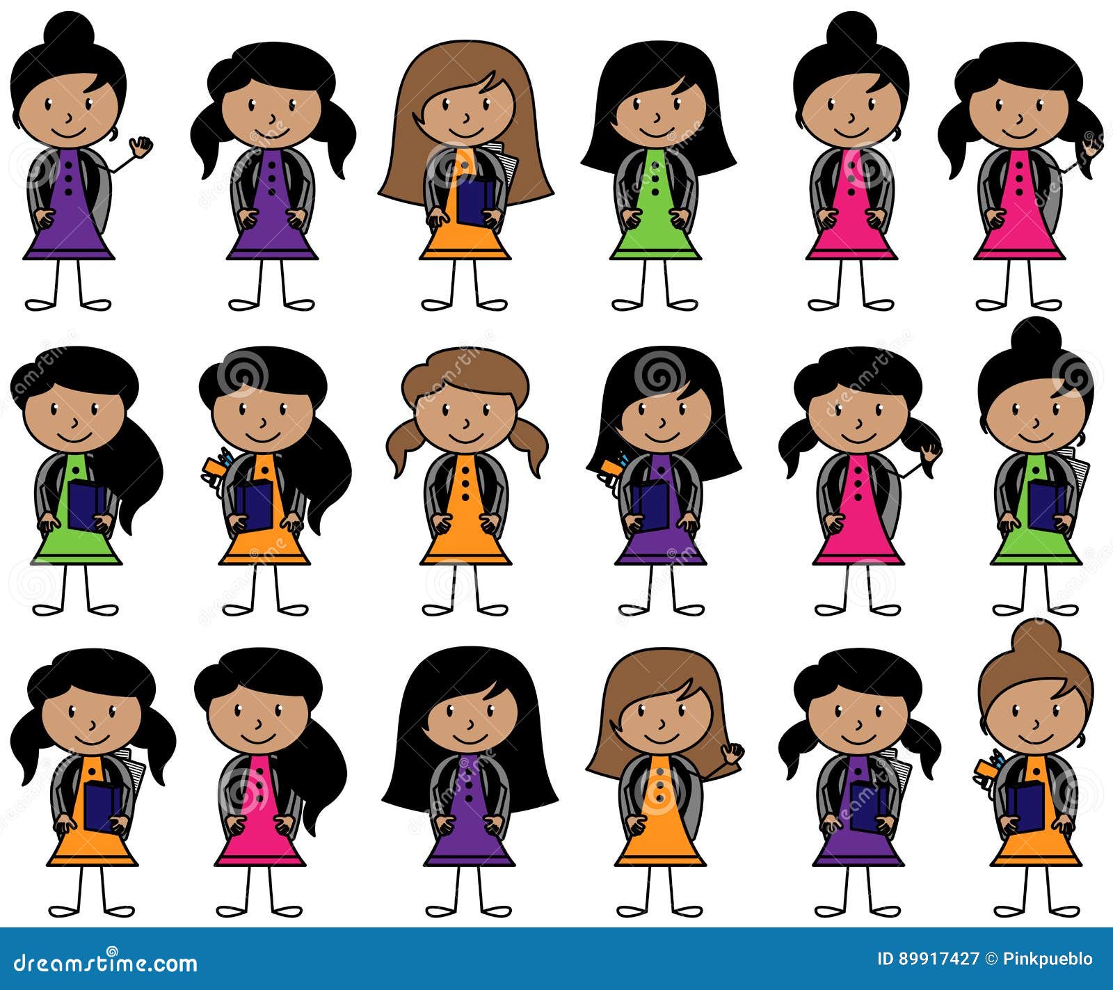 Collection of Hispanic or Latino Students in Vector Format Stock Vector ...