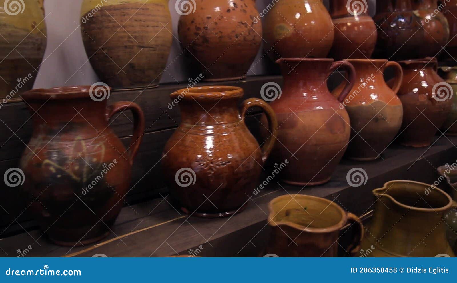 Collection of Historical Mugs in the Pottery Museum Stock Footage ...