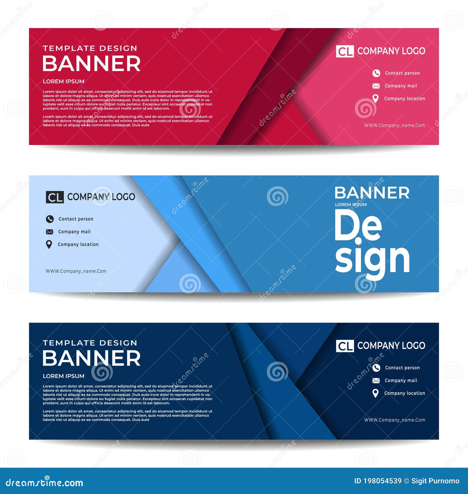Collection of Horizontal Business Ad Banner Stock Vector - Illustration ...