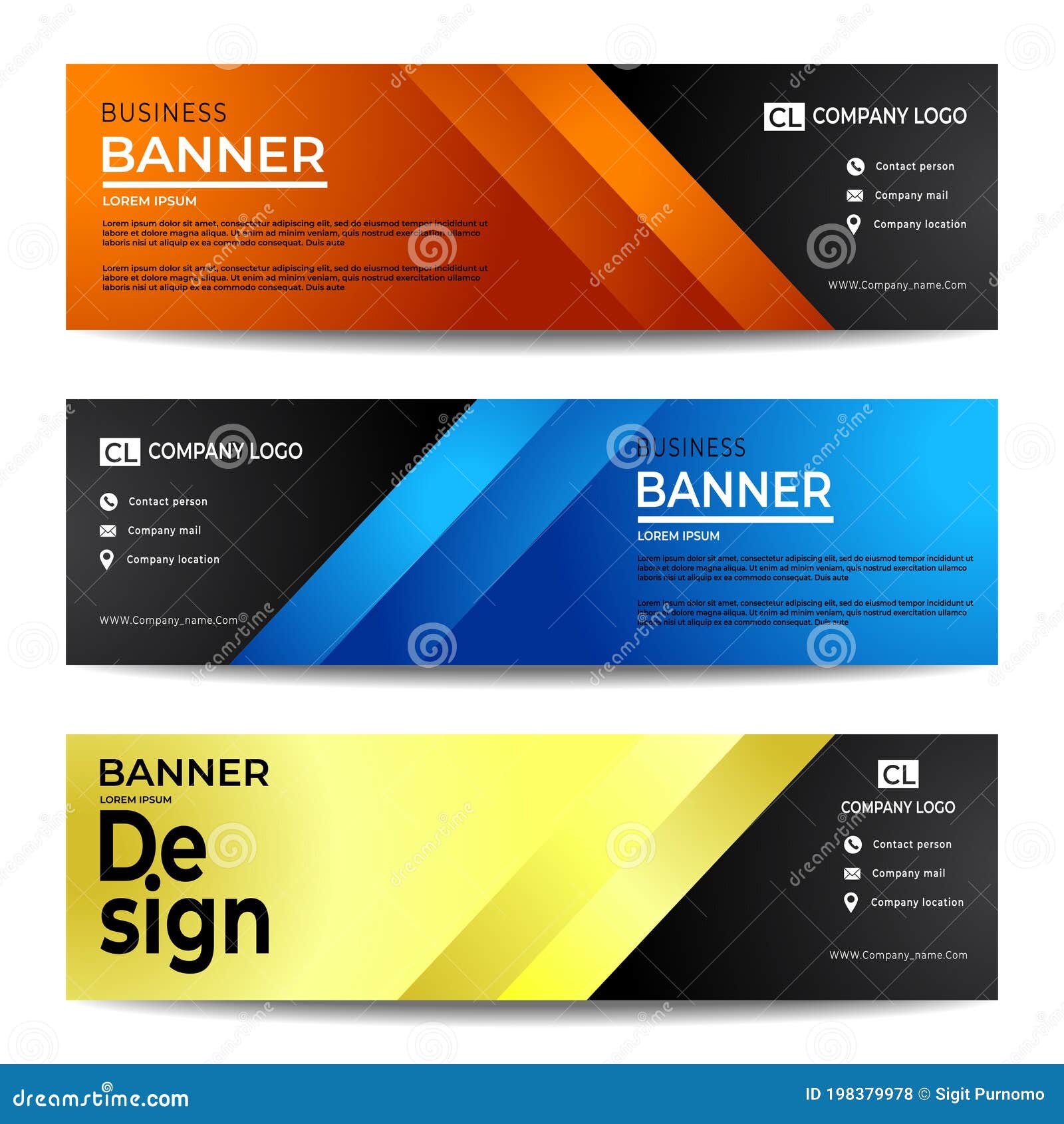 Collection of Horizontal Business Ad Banner Stock Vector - Illustration ...