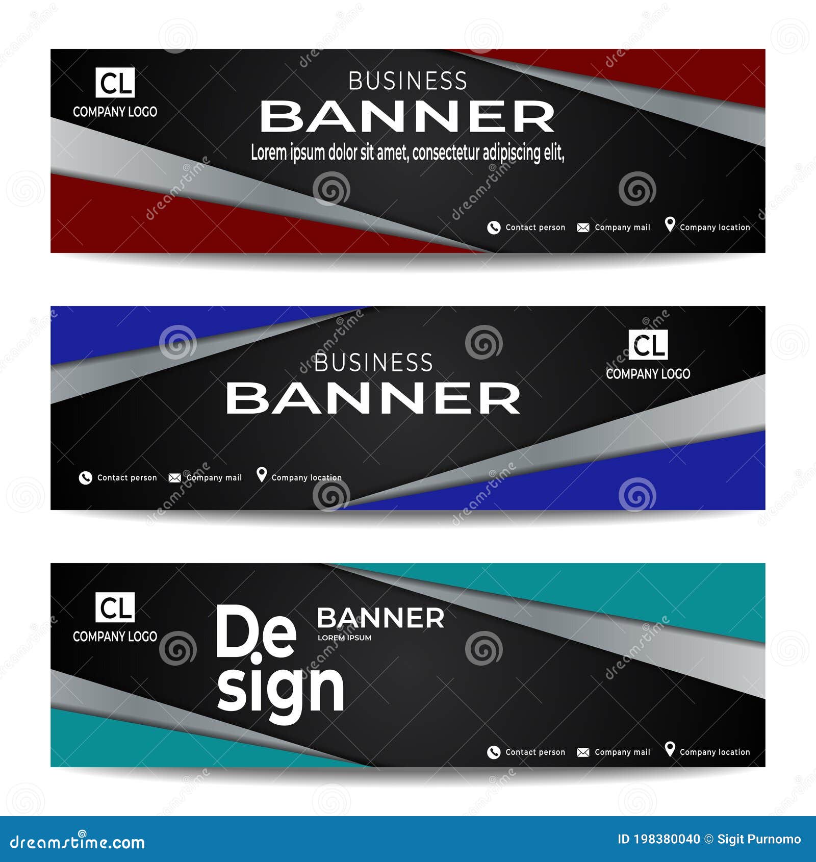Collection of Horizontal Business Ad Banner Stock Vector - Illustration ...