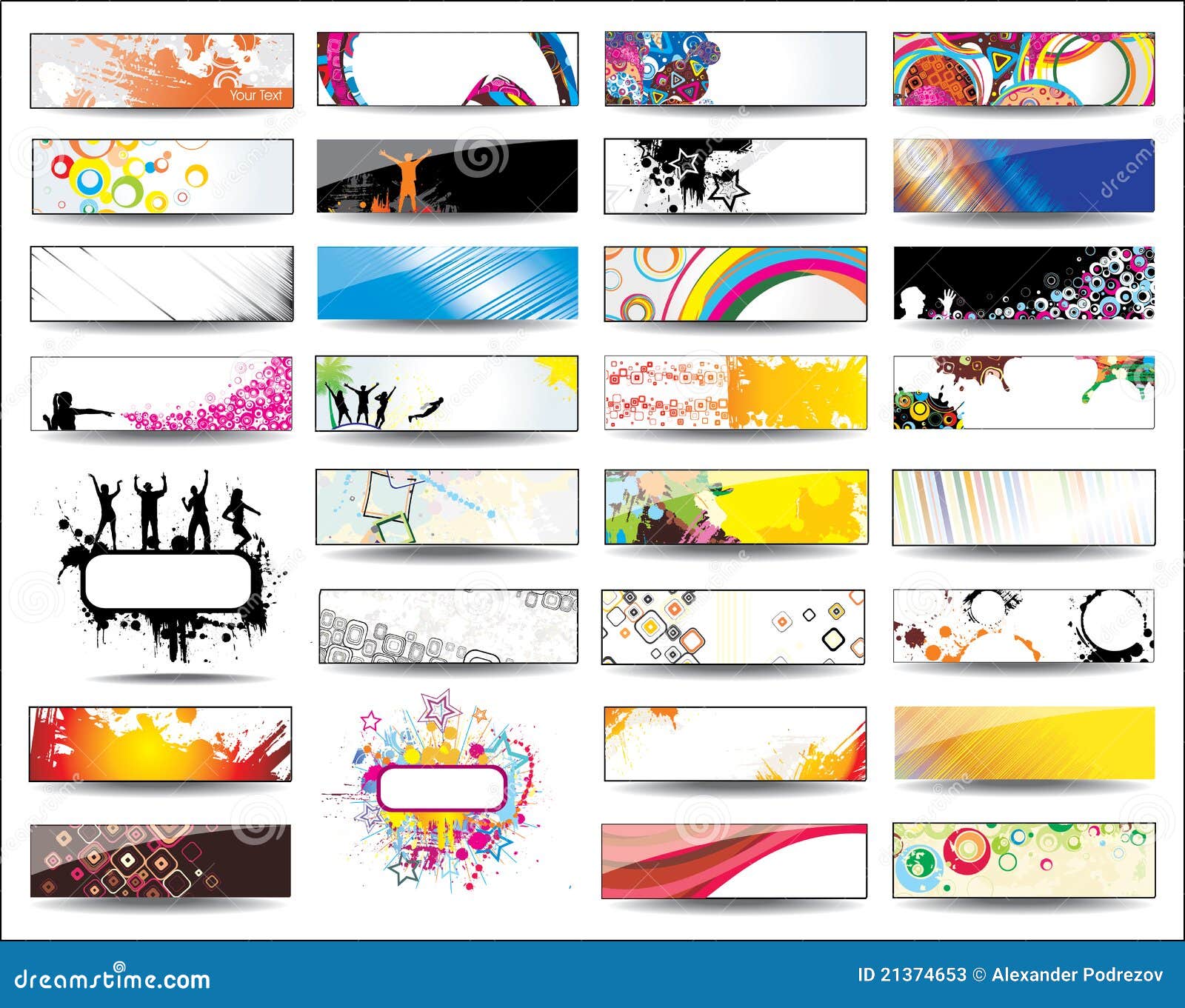 Collection Horizontal Headers Stock Vector - Illustration of shine ...