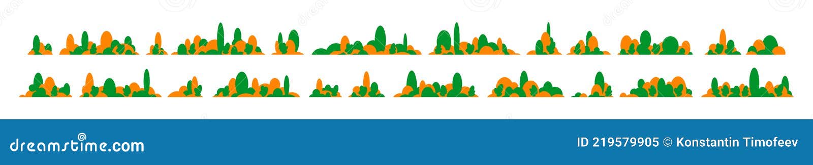 Collection Of Horizontal Landscapes From Trees. A Set Of Trees. Vector ...