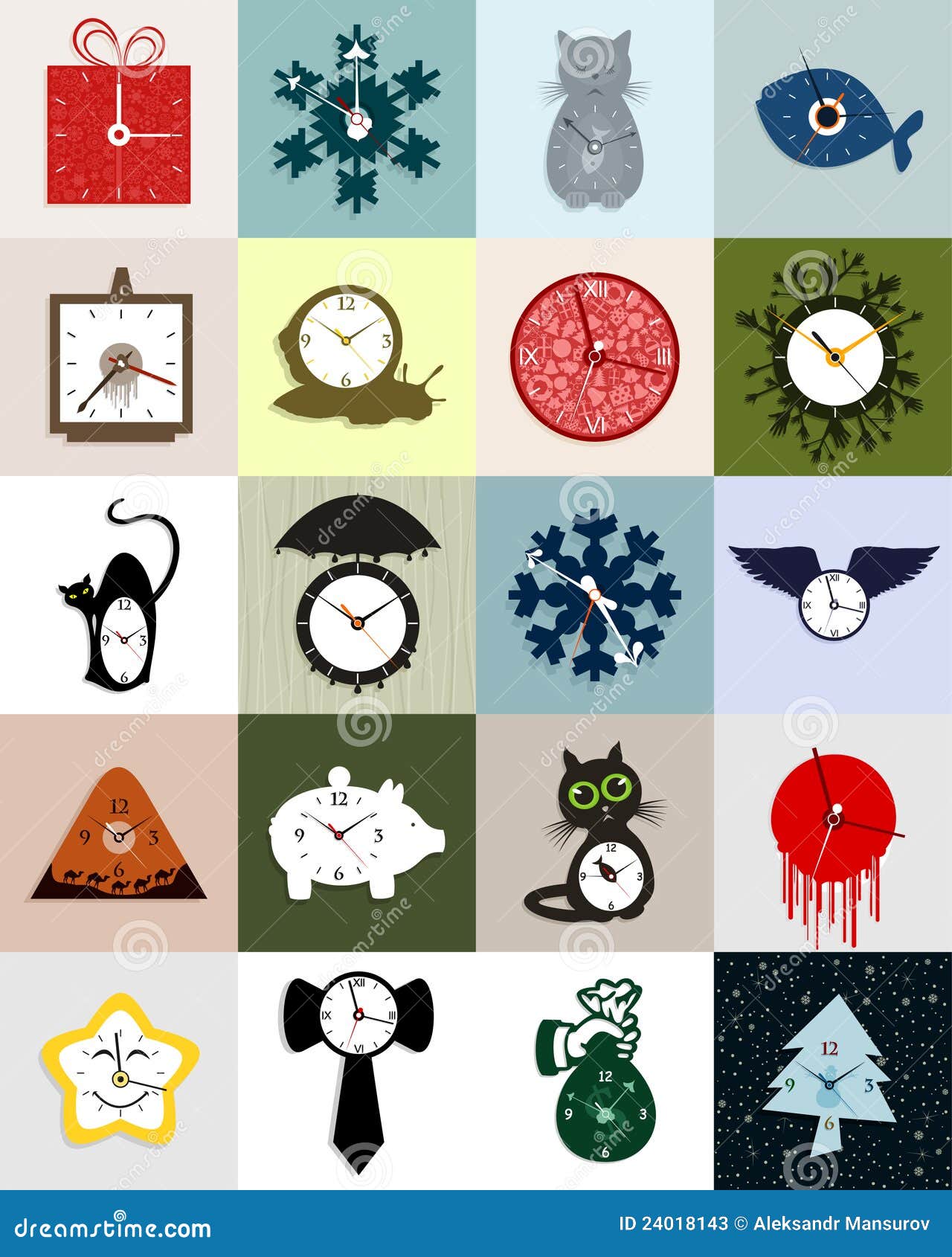 Collection of hours stock vector. Illustration of hours - 24018143