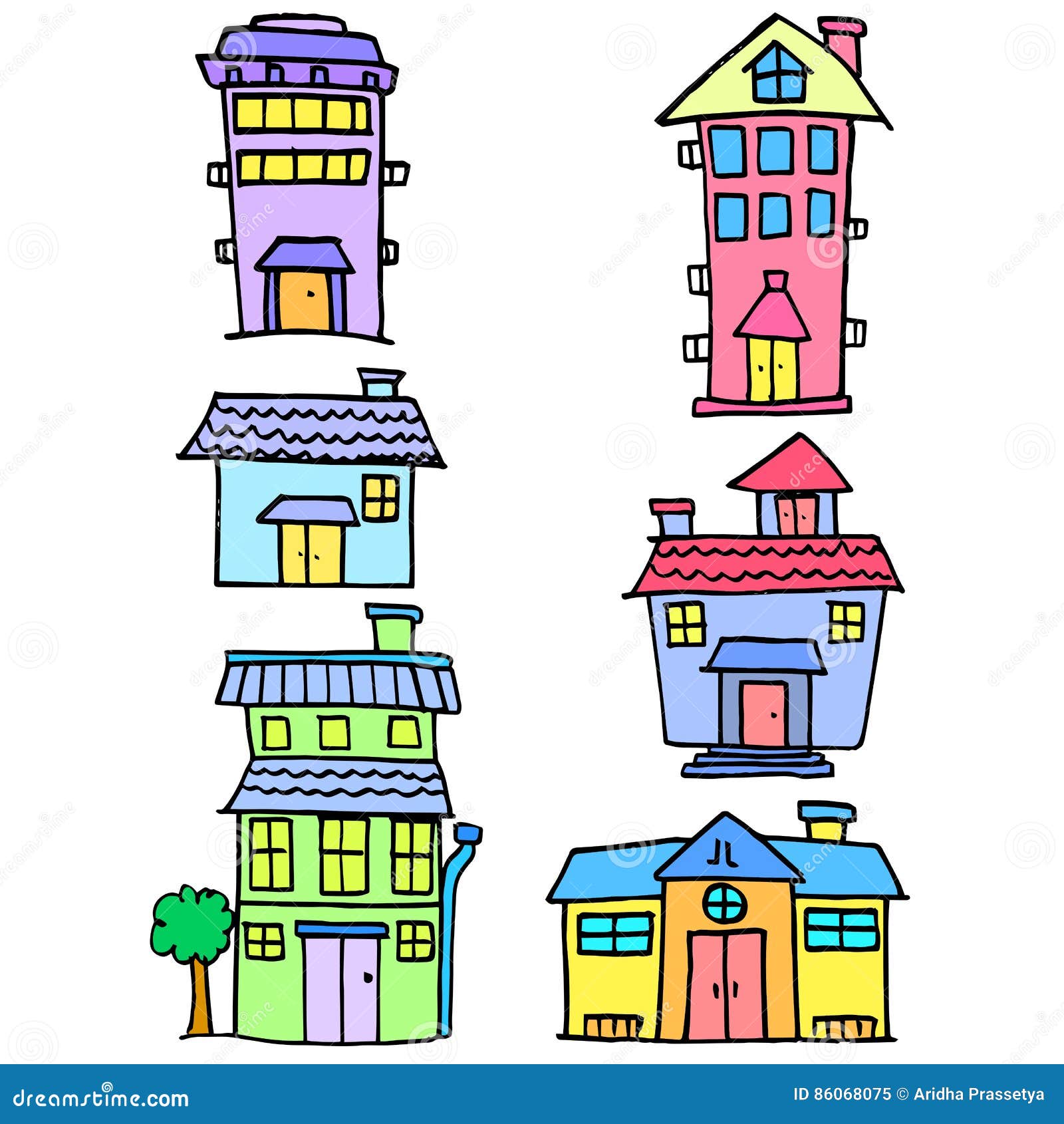 Collection of House Set Vector Art Stock Vector - Illustration of house, design: 86068075