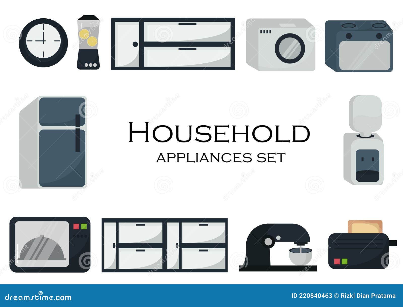 Collection of Household Electronic Equipment Stock Vector ...