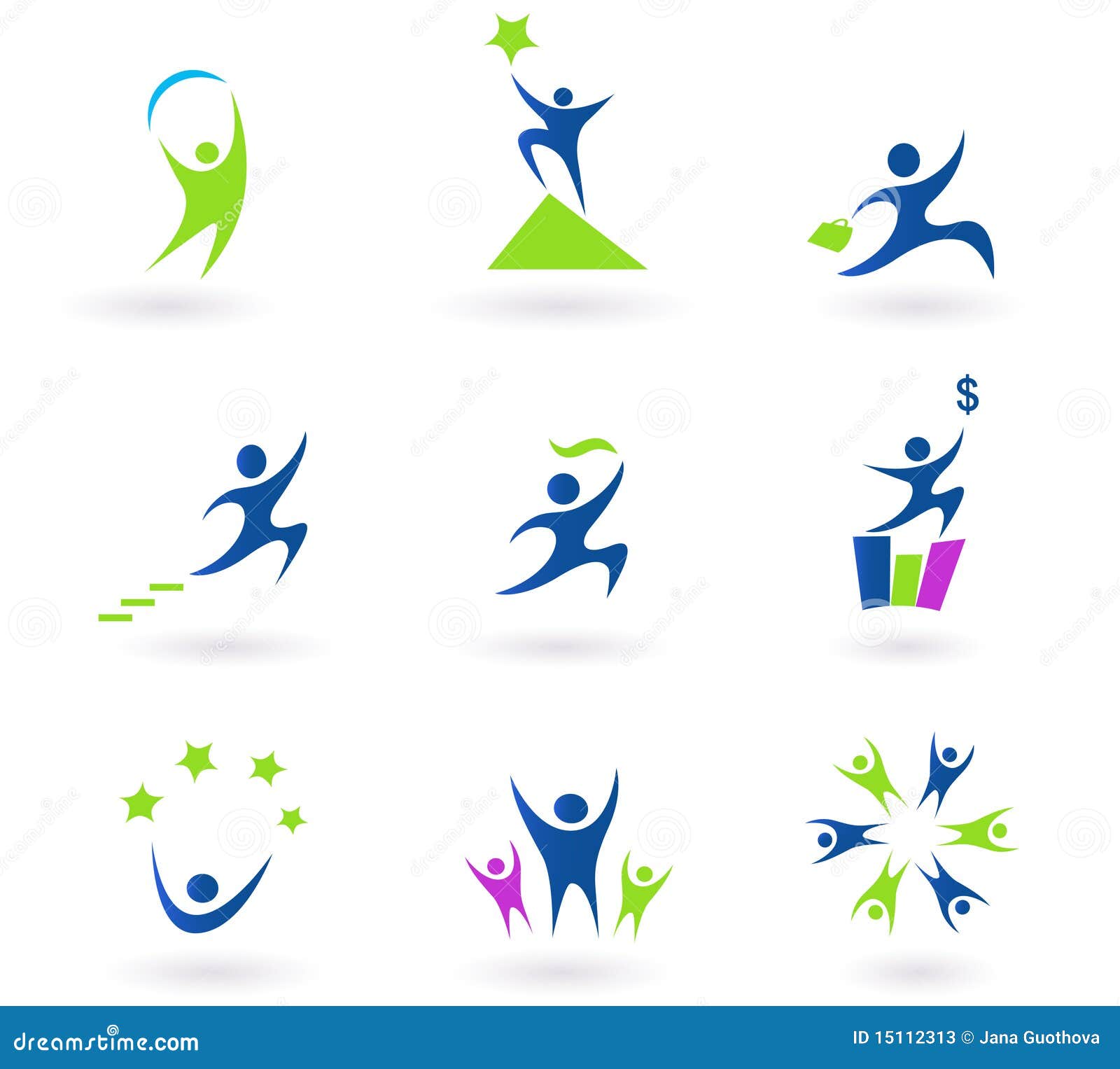 Collection of Human Business and Success Icons Stock Vector ...