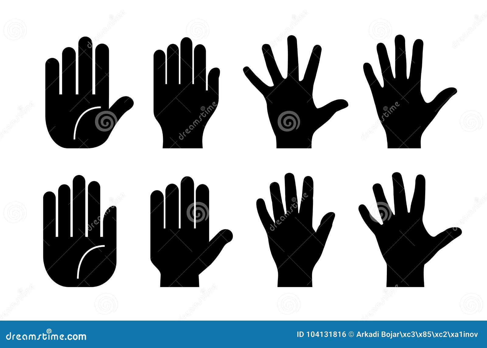Collection of human hands stock vector. Illustration of care - 104131816