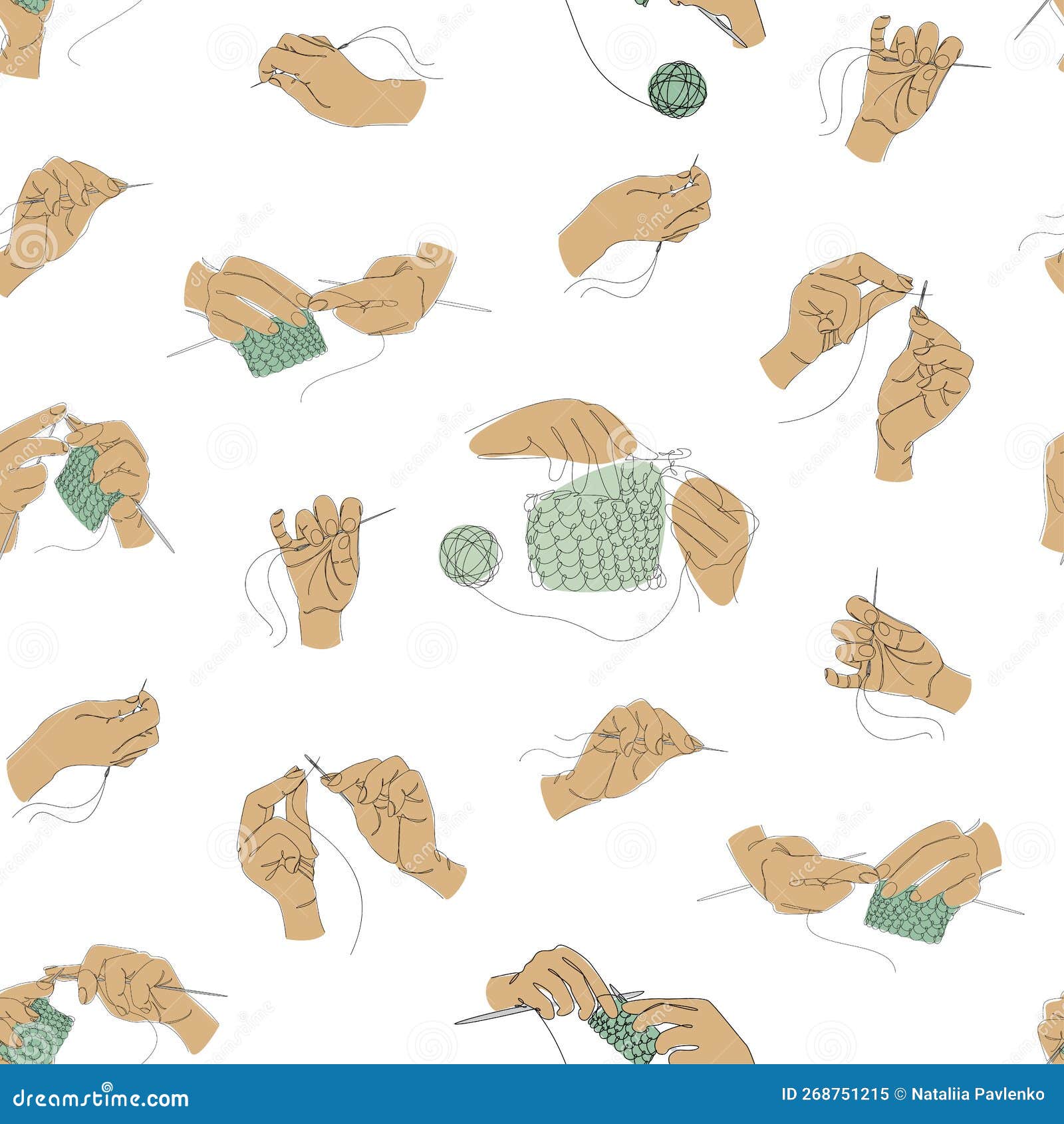 Thread Seamless Pattern. Soft Texture Background. Wavy Horisontal Lines ...