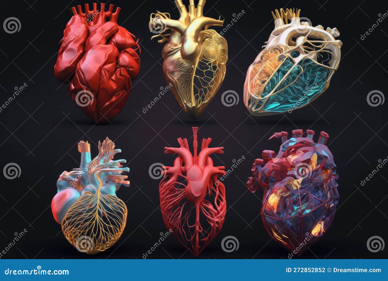 A Collection of Human Hearts, Each One Unique and Beautiful Stock Photo ...