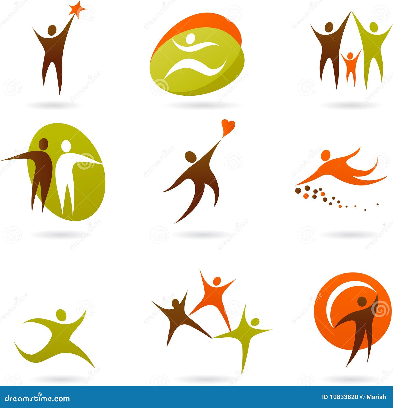 Collection of Human Icons and Logos - 3 Stock Vector - Illustration of ...