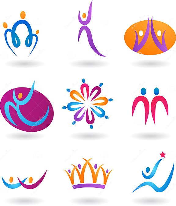 Collection of human logos stock vector. Illustration of icon - 7908580