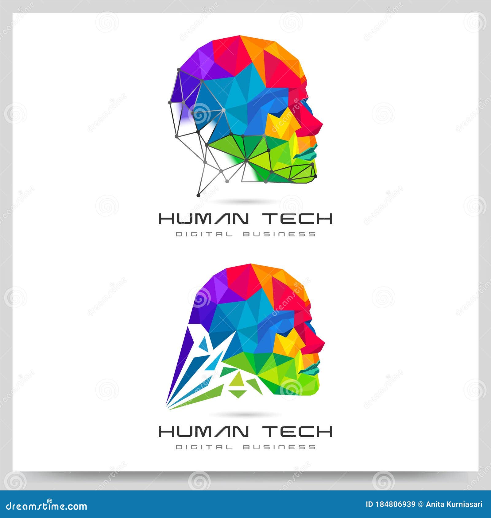 Collection of Human Tech Logo Design Stock Vector - Illustration of ...