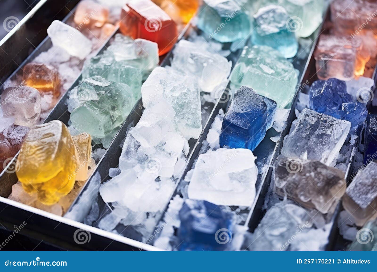 Collection of Ice Samples on a Cold Day Stock Illustration ...