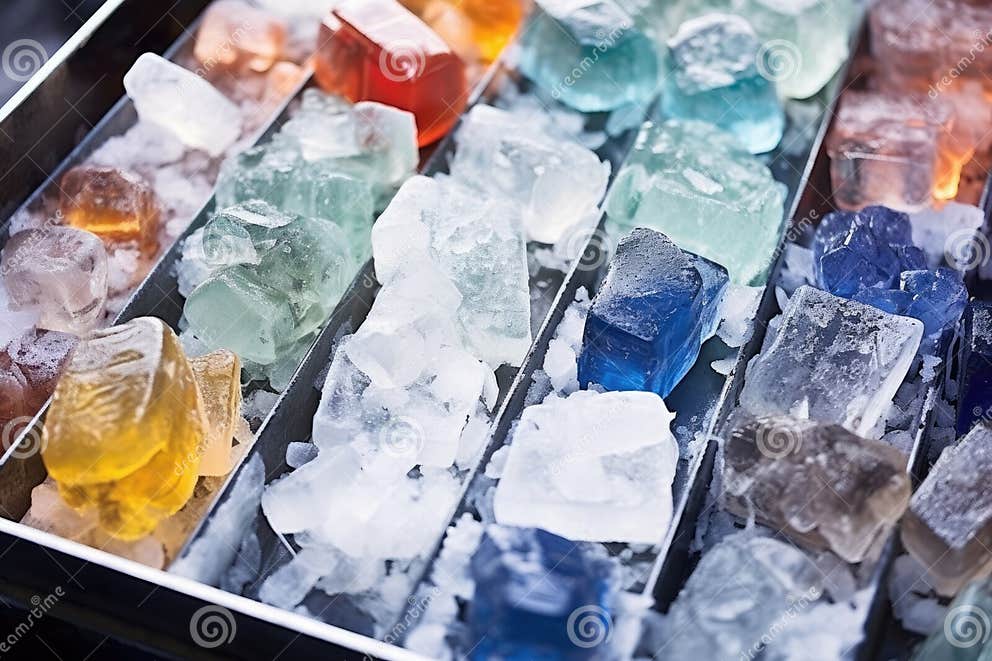 Collection of Ice Samples on a Cold Day Stock Illustration ...