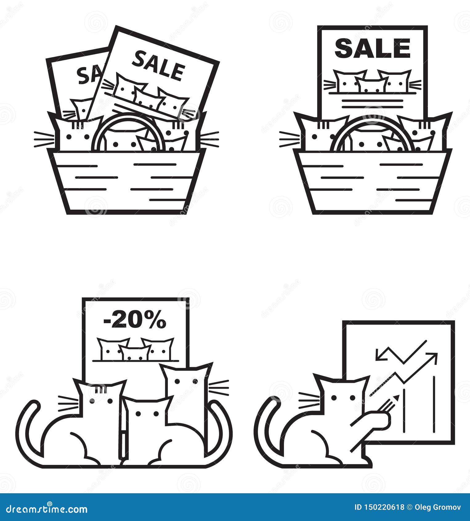 Vector Image of Cats for Marketing and Presentations Stock Vector ...