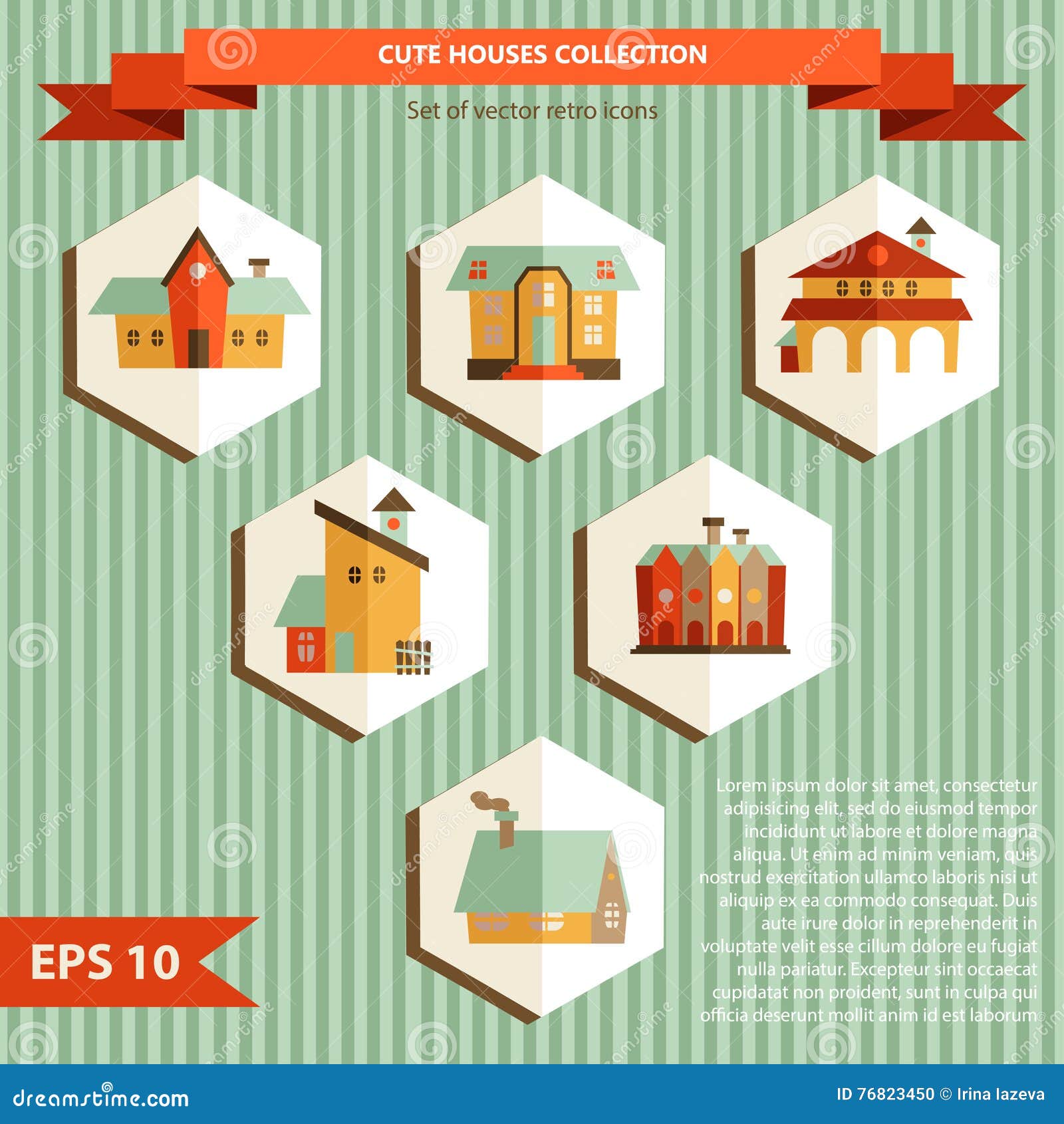 Collection of Icons with Houses Stock Vector - Illustration of craft ...