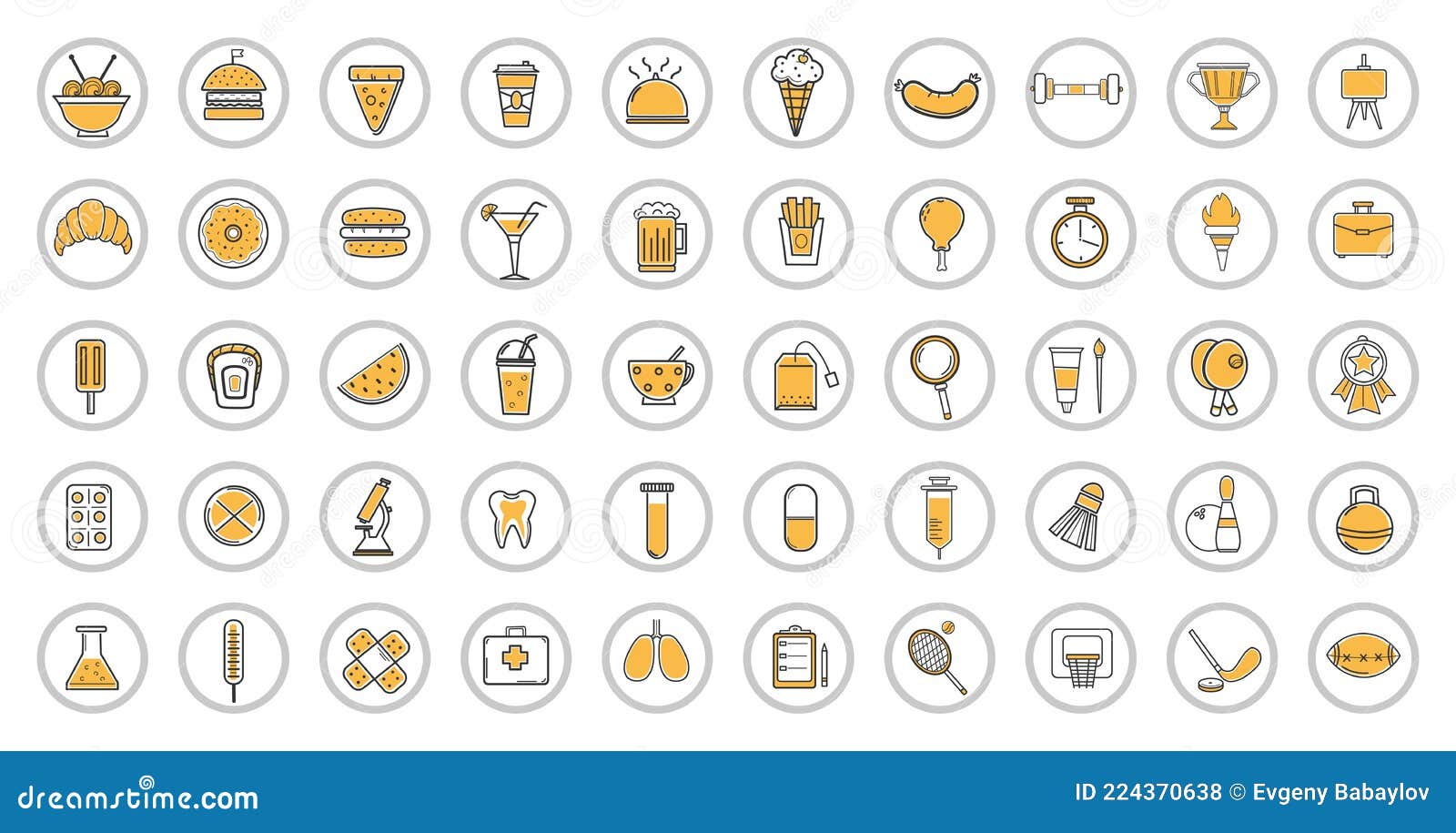 Collection of Icons on Various Topics - Vector Stock Vector ...
