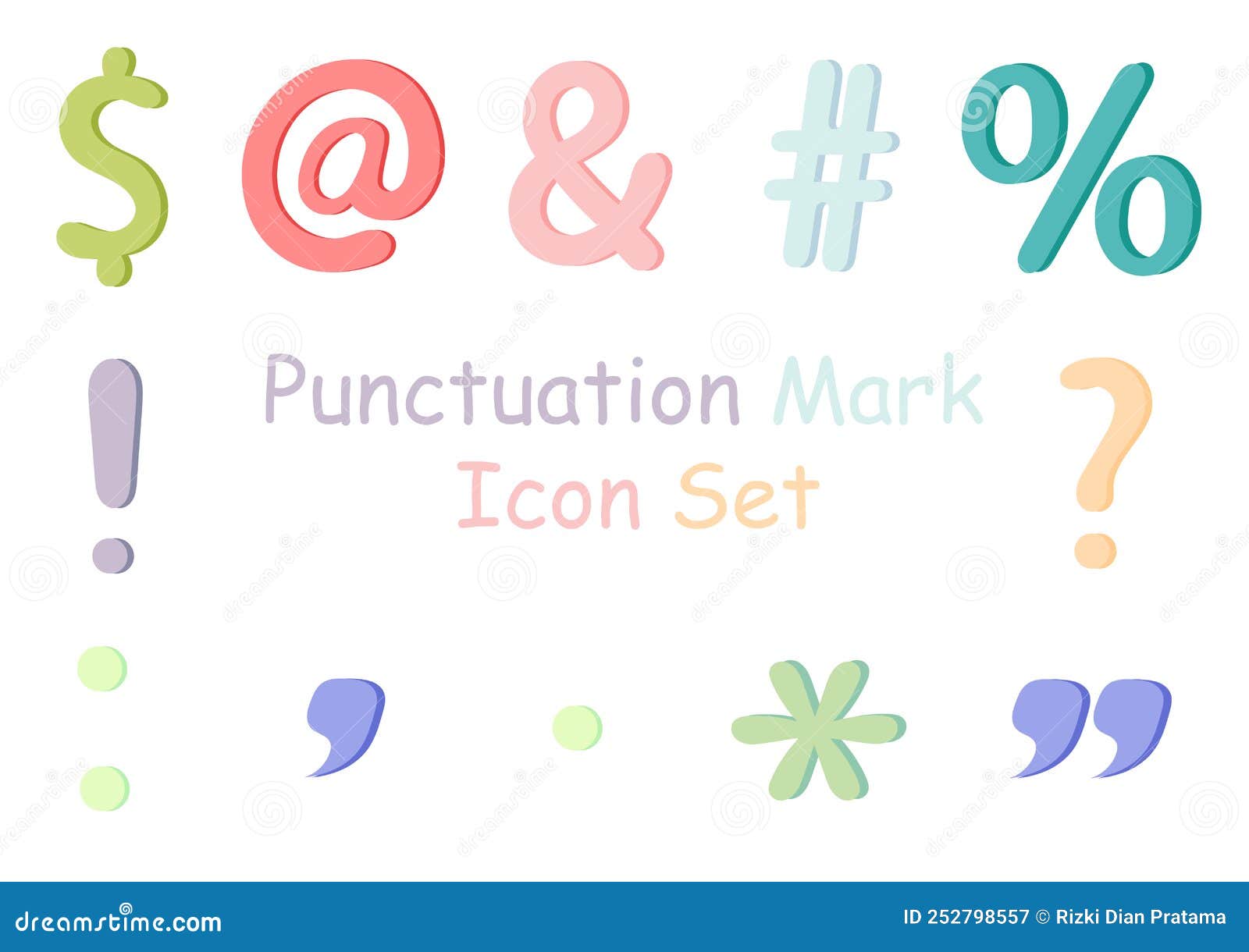 A Collection of Illustrations of Colorful Punctuation Marks Stock ...