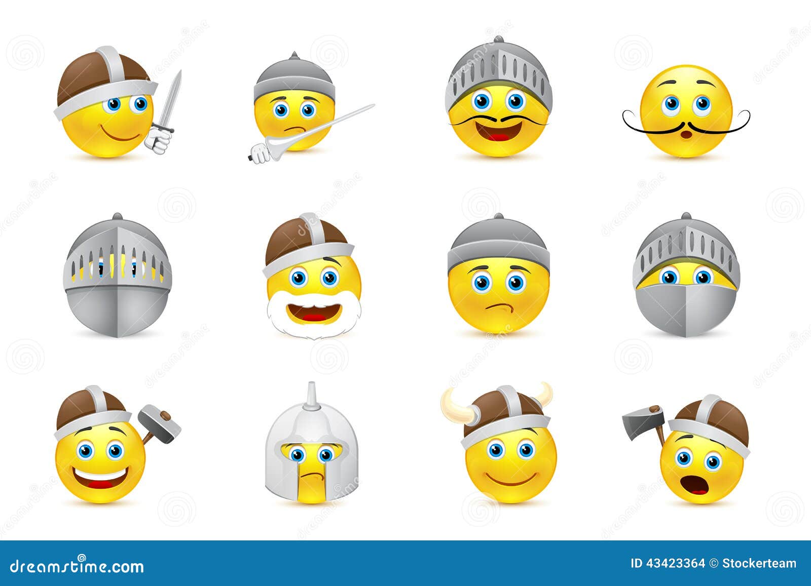 Collection of Illustrations of Knights Emoticons Stock Illustration ...