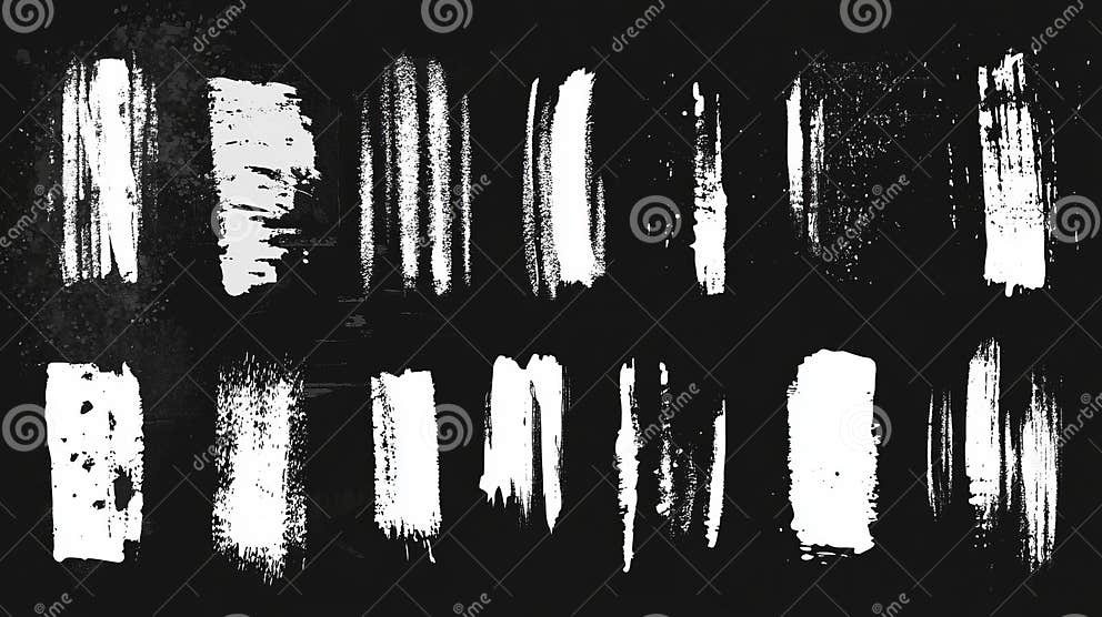 The Collection Includes Spray Paint Frames with White Brush Stencil ...