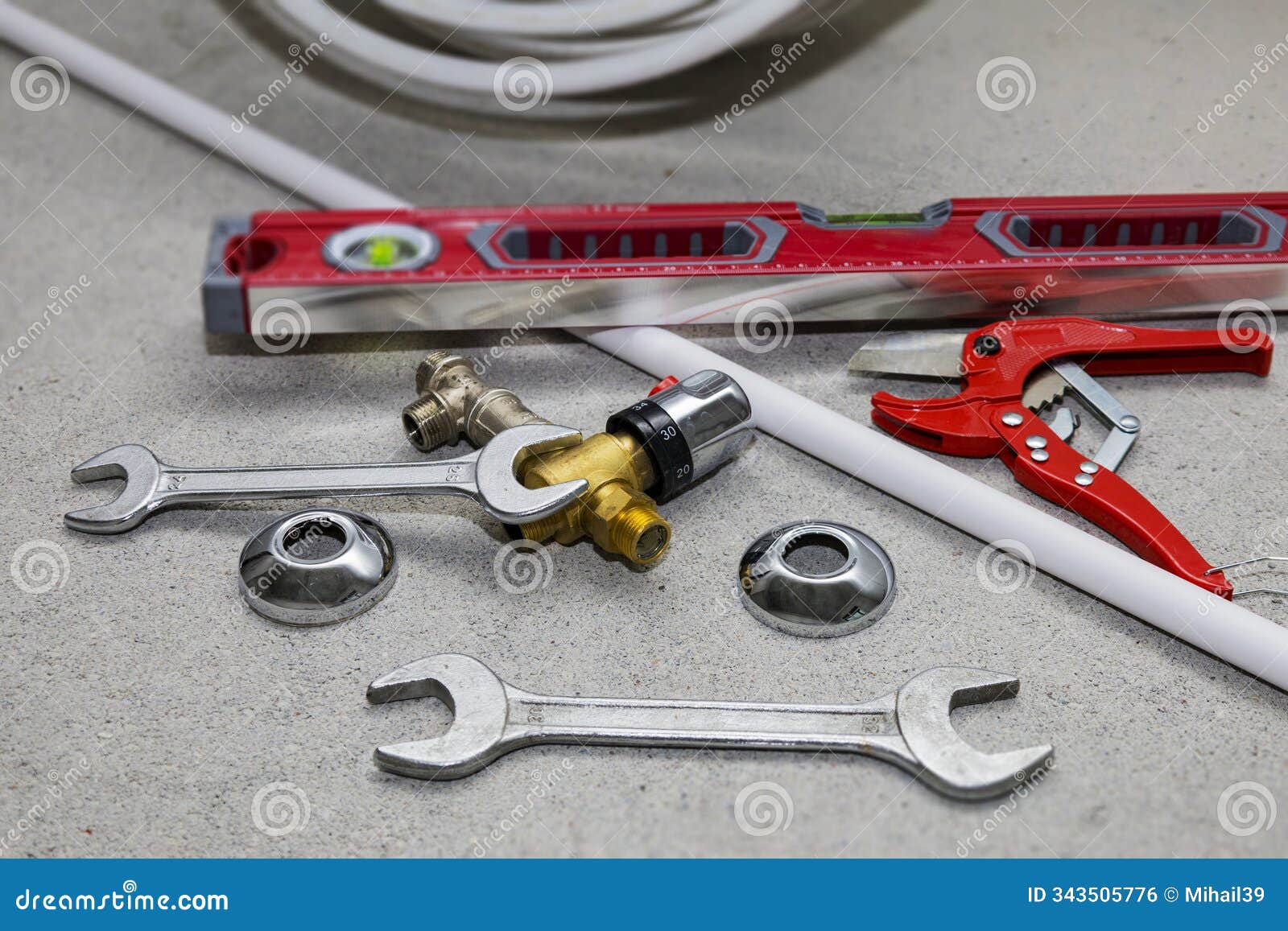 This Collection Includes Tools Like a Wrench, Cutter, and Level Stock ...