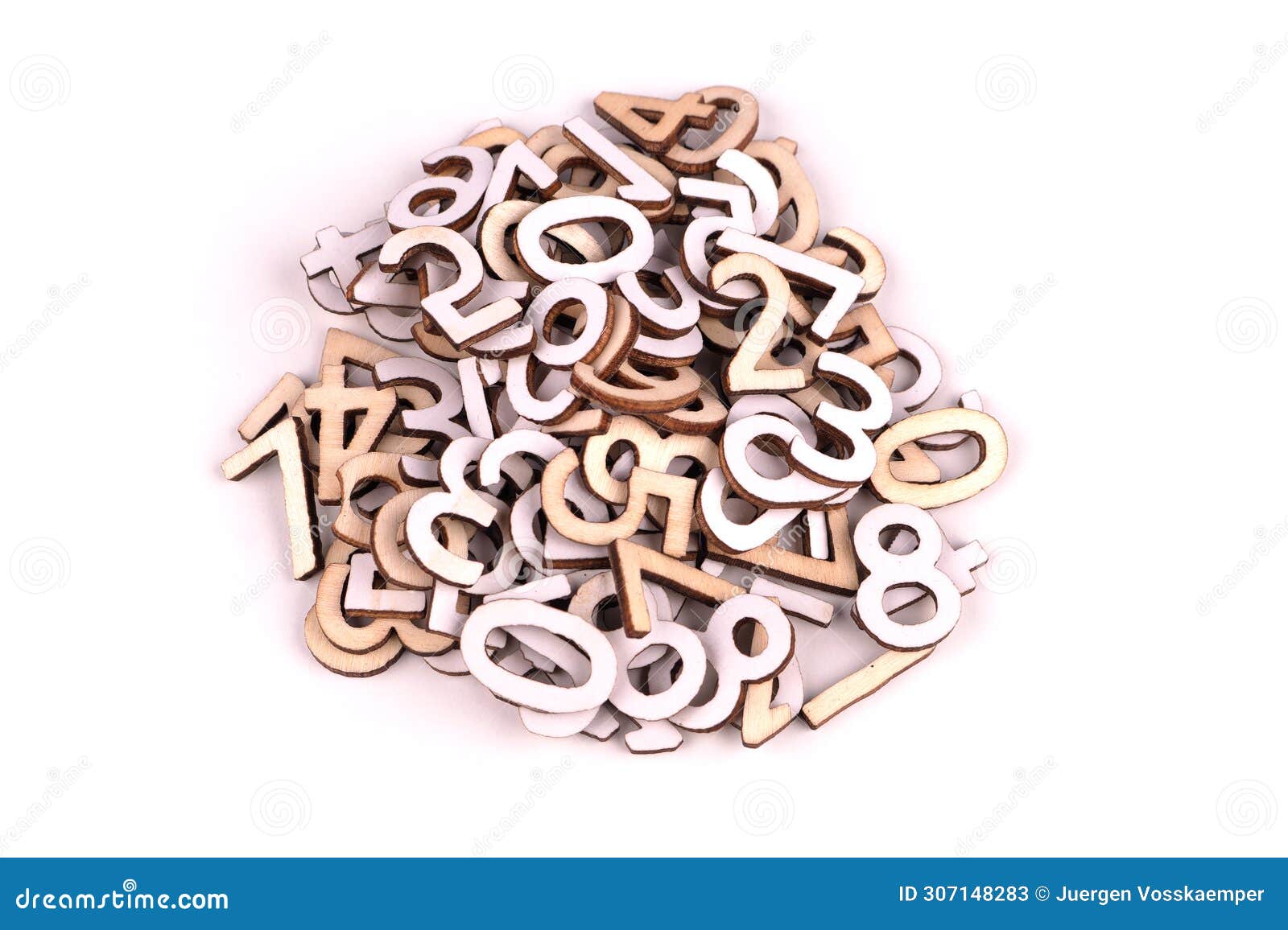 A Collection of Individual Numbers Lying Isolated on a White Background ...