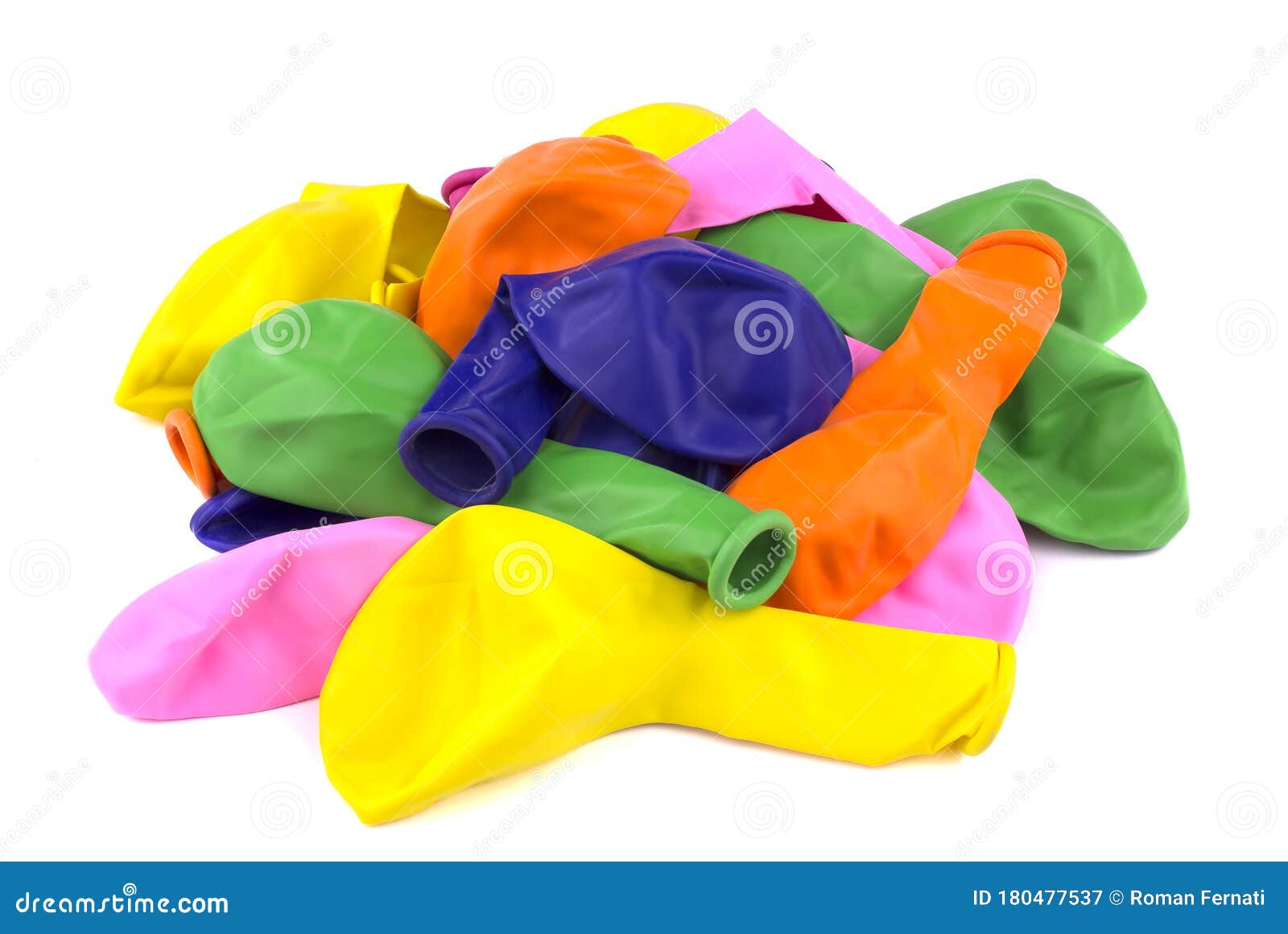 Colourful Empty Balloons Over a White Background Stock Image - Image of ...