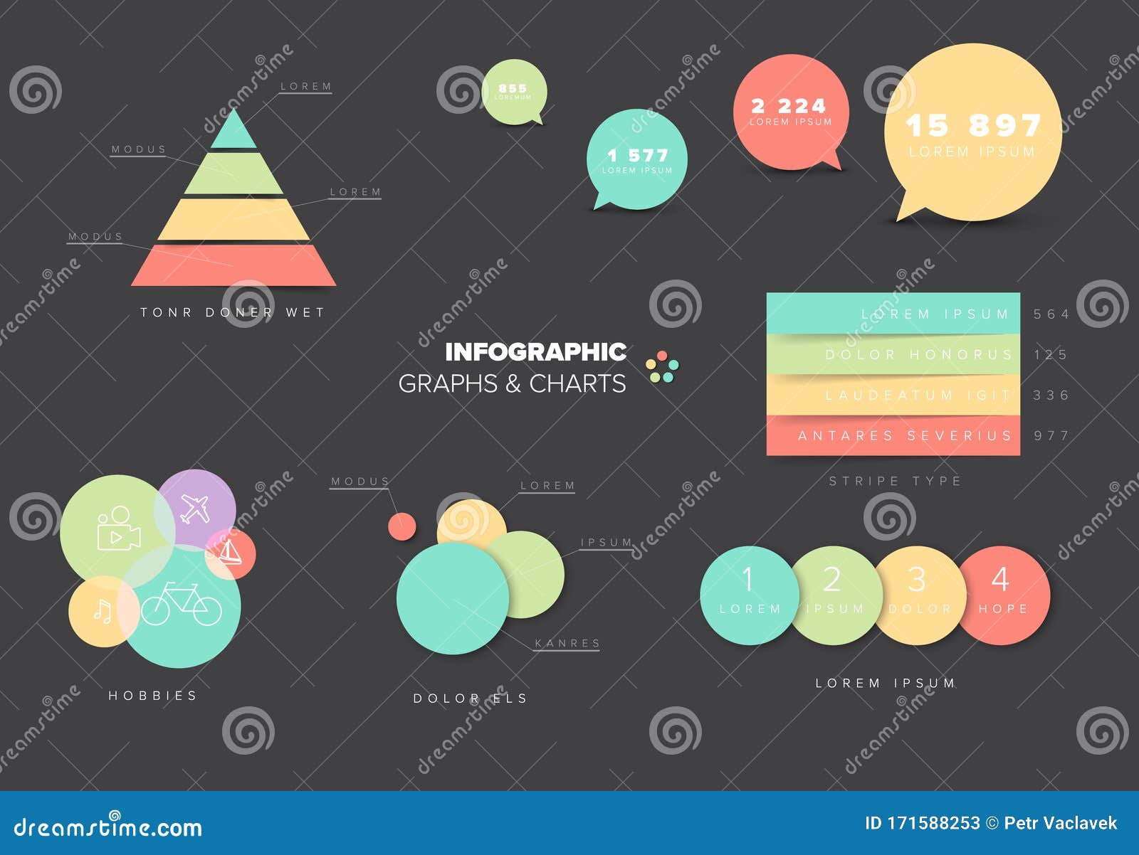 Collection of Infographic Charts Stock Vector - Illustration of chart ...