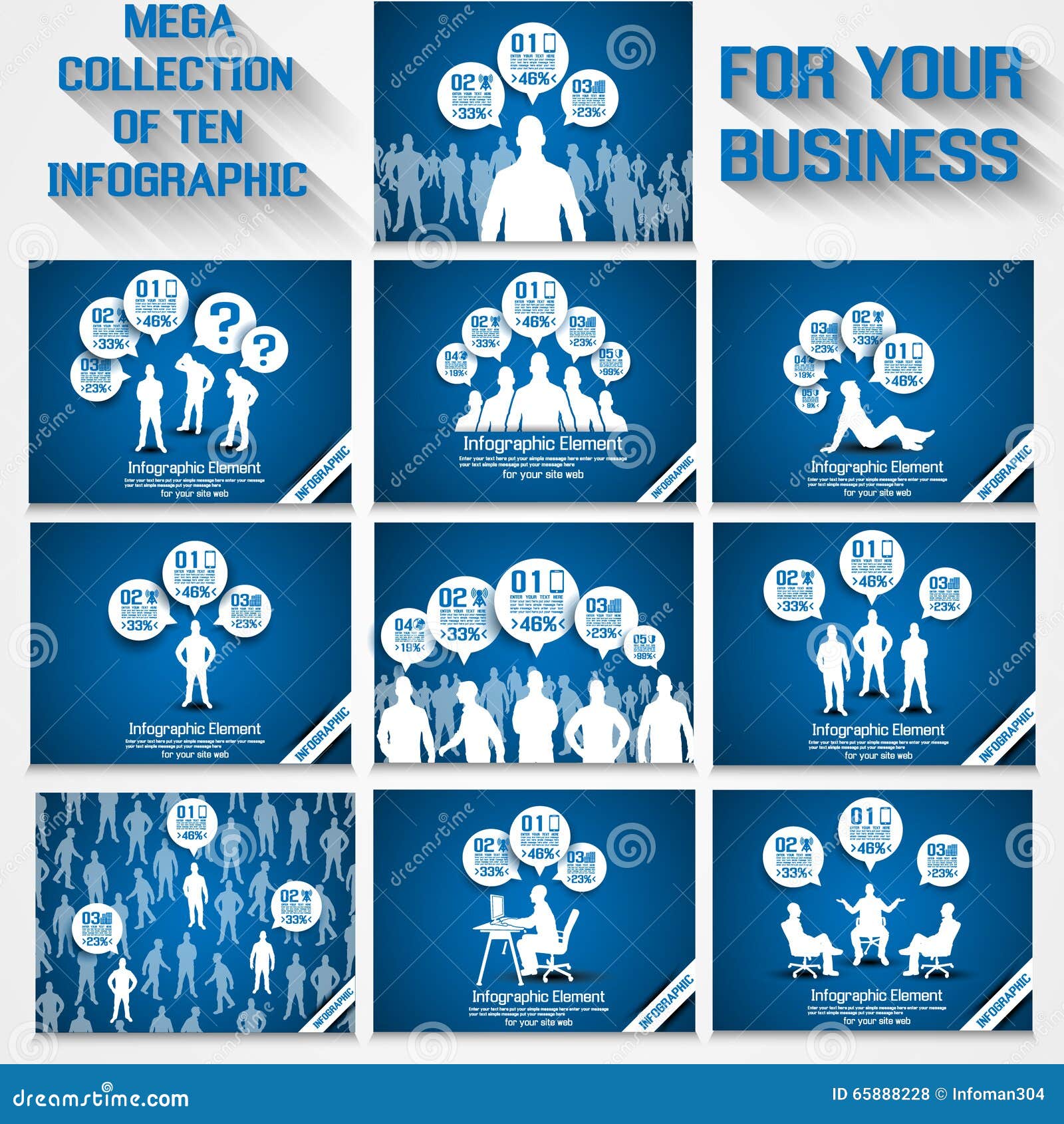 Collection Infographic Demographic Elements Chart and Graphic Stock ...