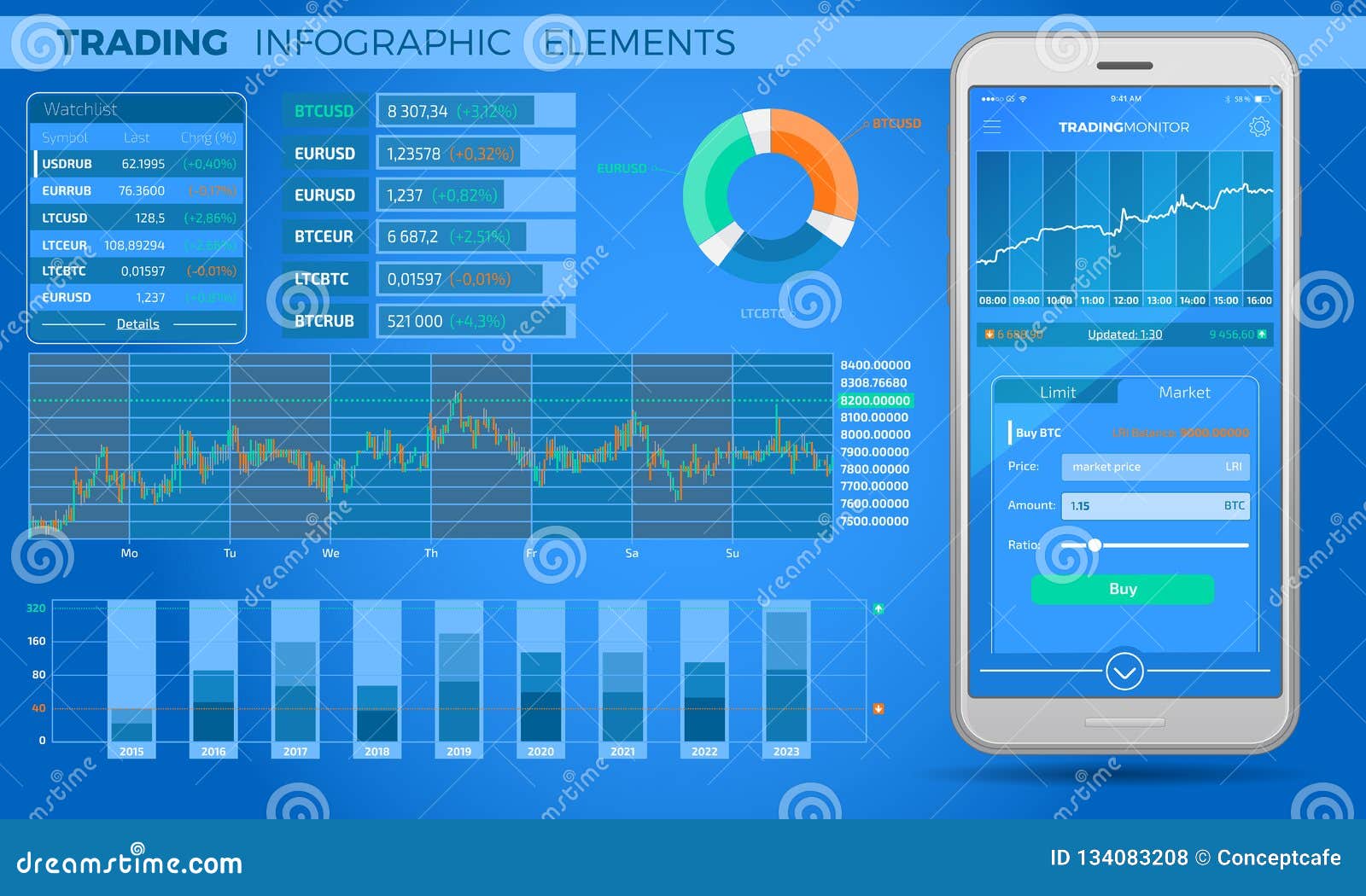 Trading Infographic Elements Stock Vector - Illustration of innovation ...