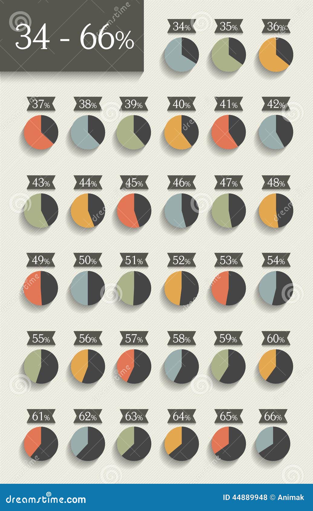 Infographic Of Percentage Chart With Symbols Of People, Vector ...