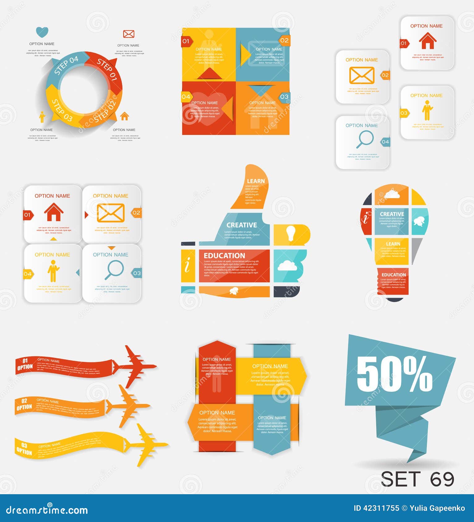 Collection of Infographic Templates for Business Stock Vector ...