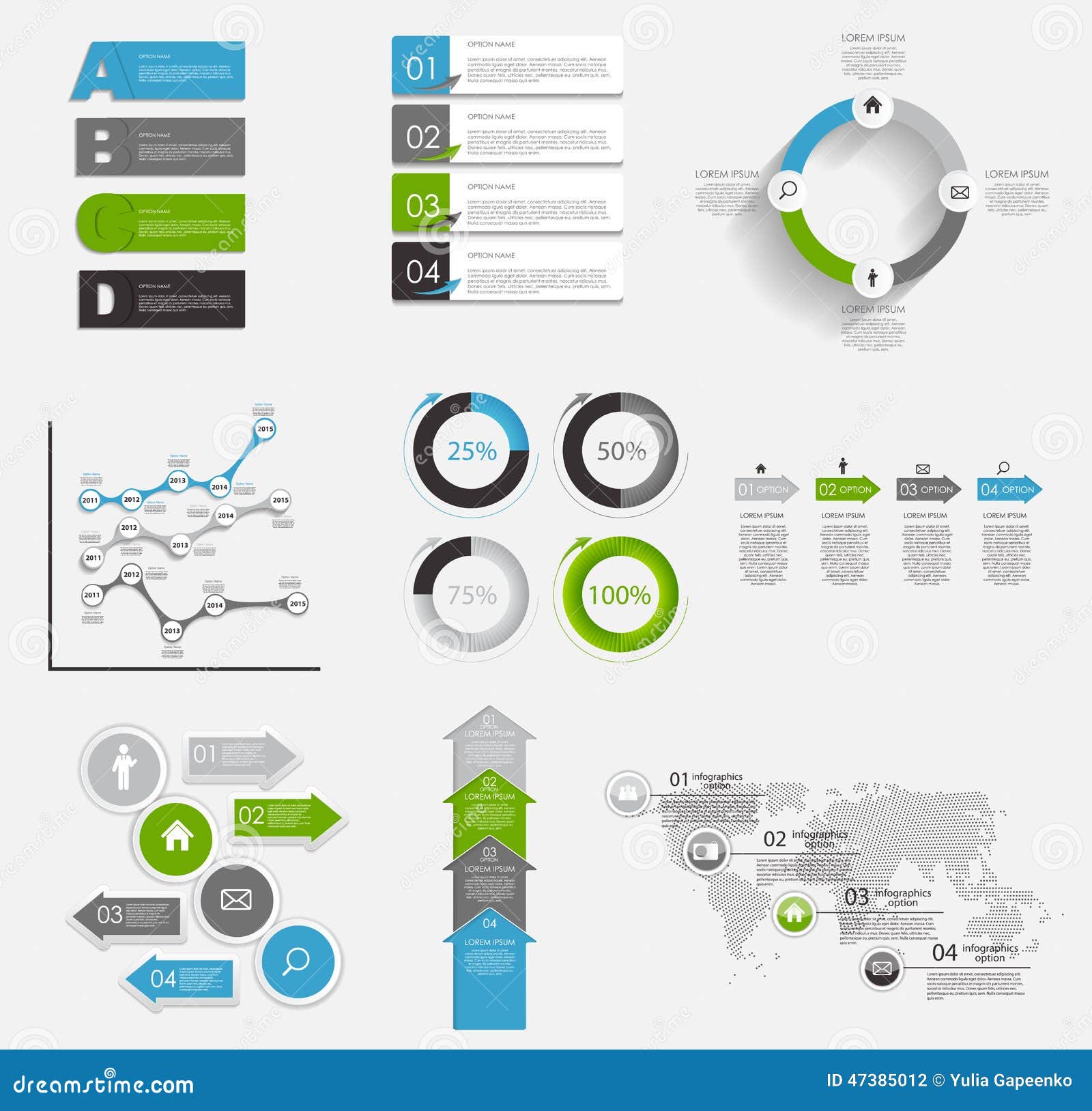 Collection of Infographic Templates for Business Stock Vector ...