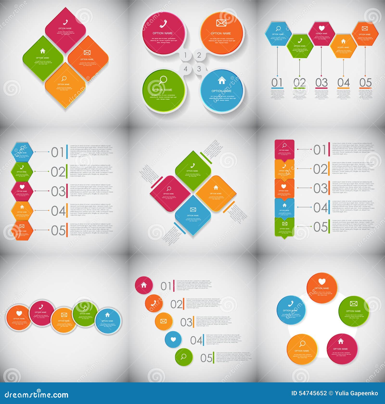 Collection of Infographic Templates for Business Stock Vector ...