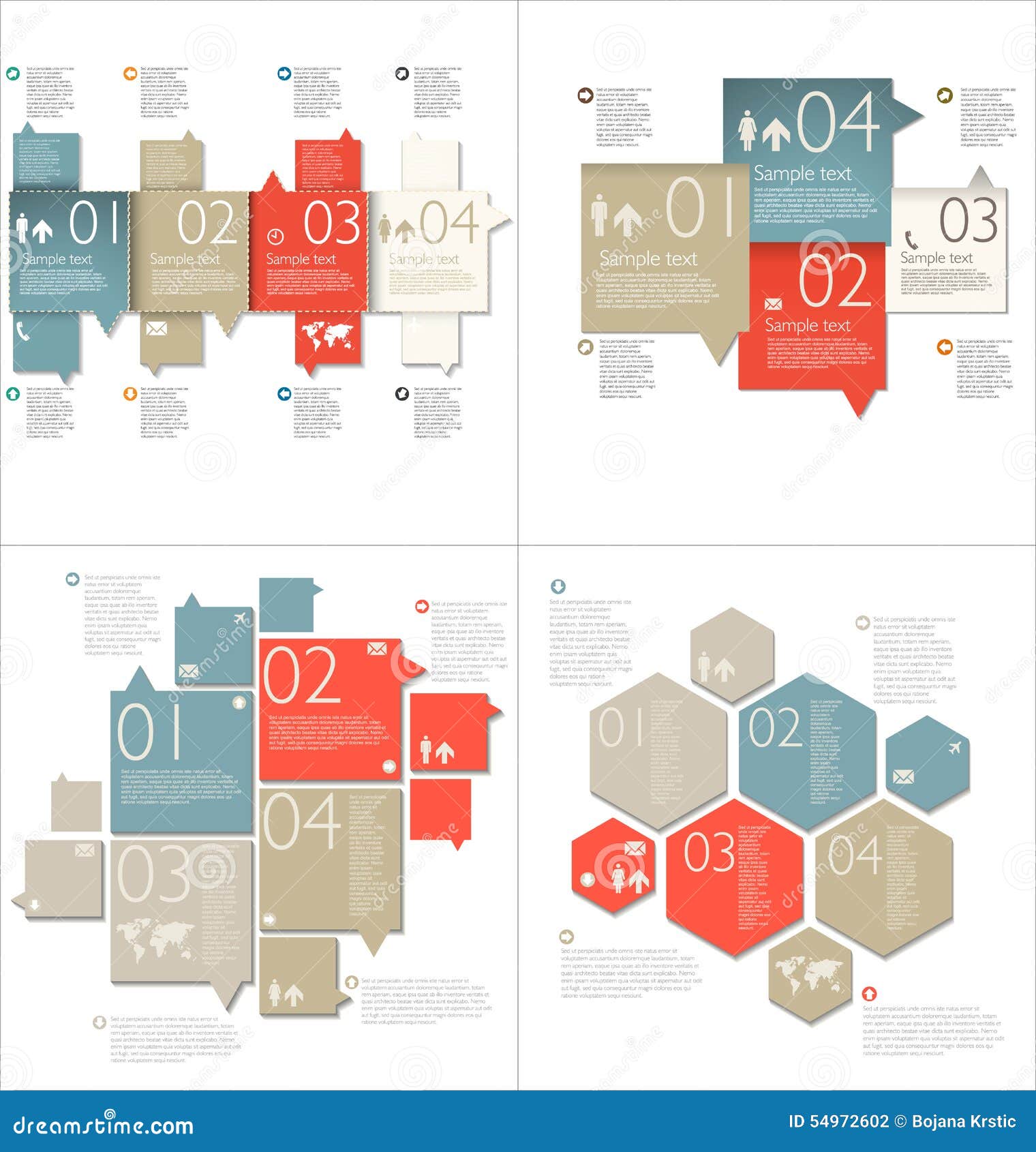 Collection of Infographic Templates Stock Illustration - Illustration ...