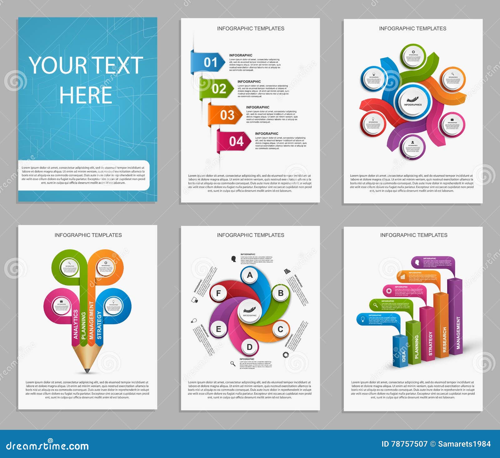 Collection Infographics for Business Brochures and Presentations. Stock ...