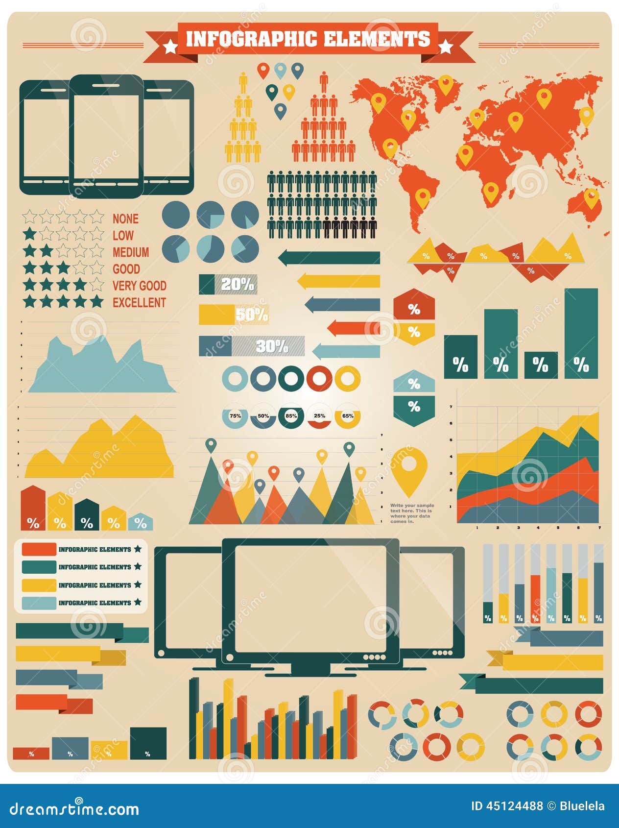 Collection of Infographics Elements, Vector Stock Vector - Illustration ...