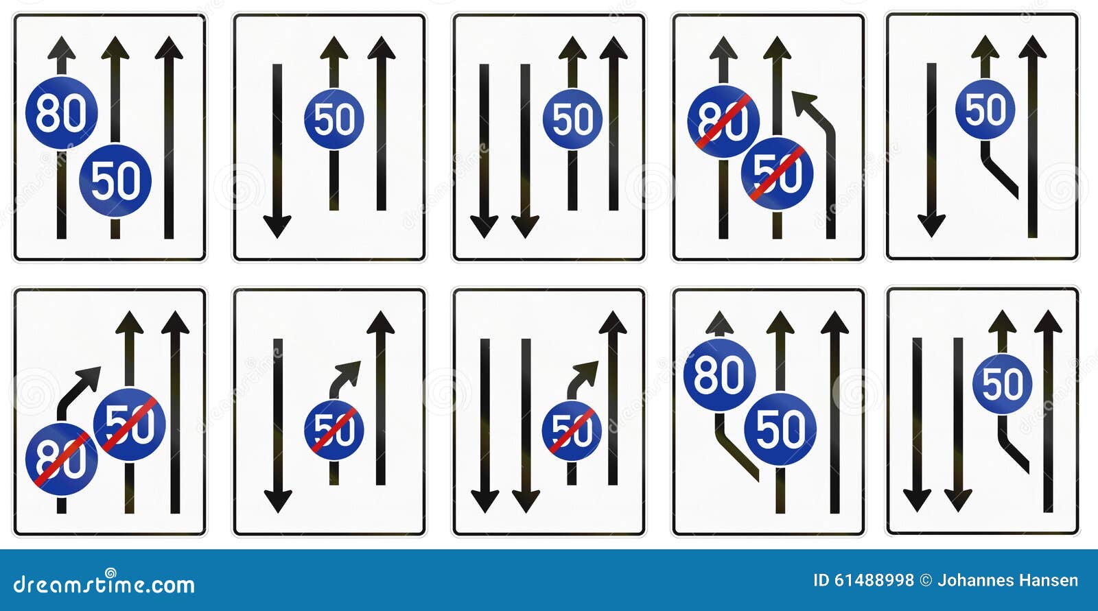 Collection of Information Signs about Lanes with Minimum Speeds Used in ...