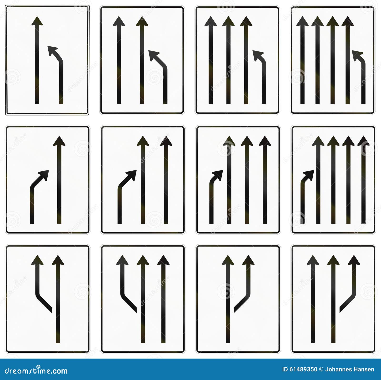 Collection of Information Signs about Lanes Used in Germany Stock ...