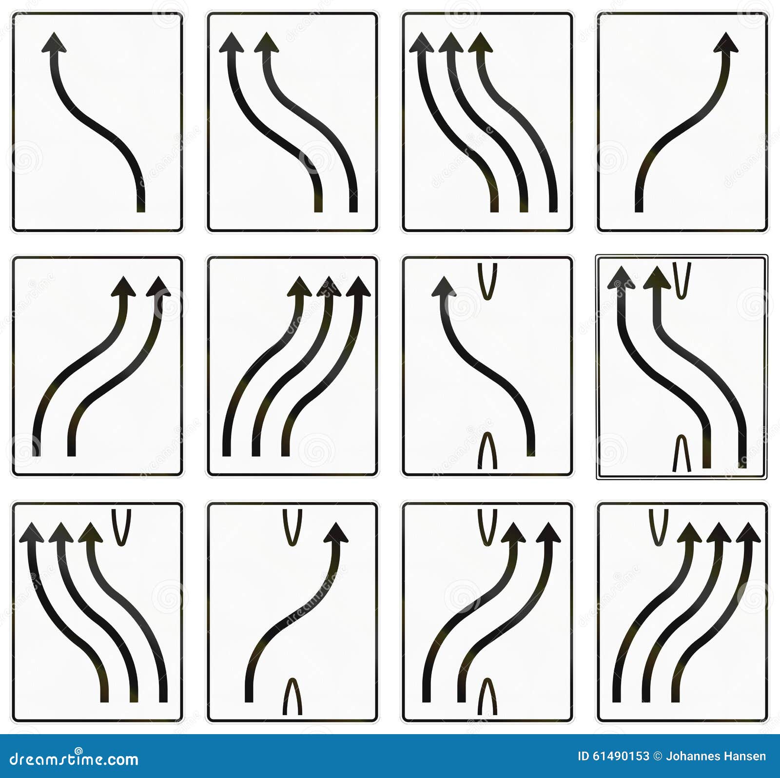 Collection of Information Signs about Lanes Used in Germany Stock ...