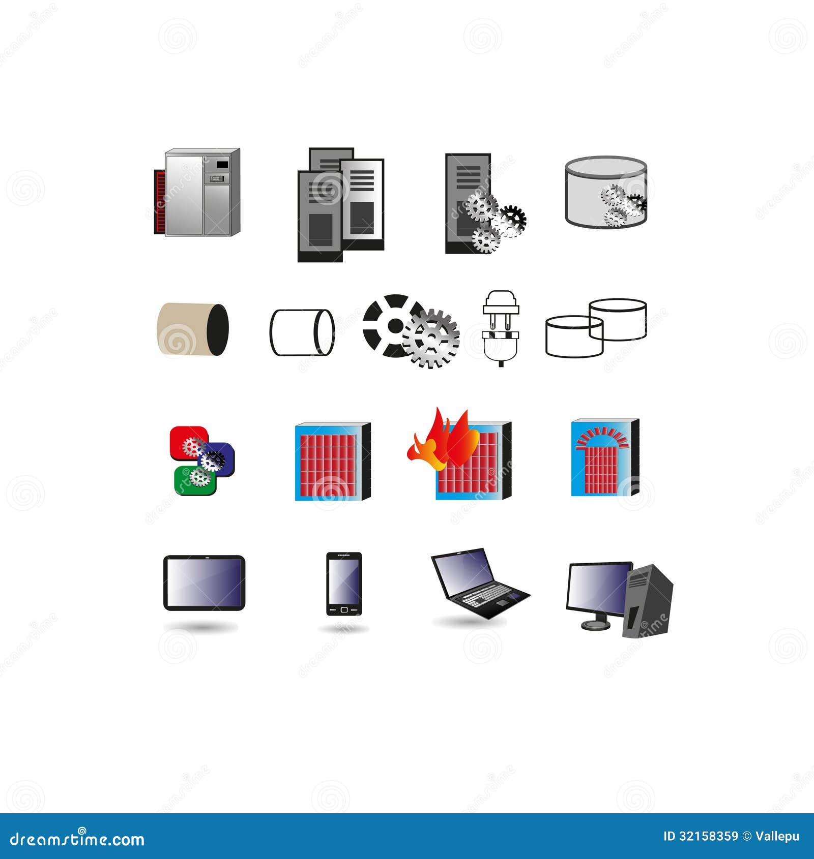 Collection Of Information Technology Icon, Symbols Stock Vector ...
