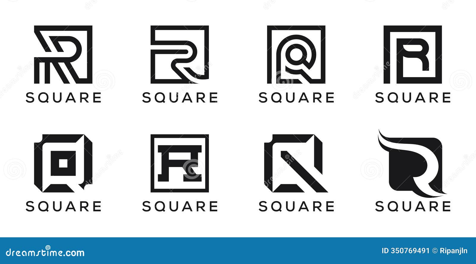 Collection of Letter R Square Logo Design Vector Template Stock ...