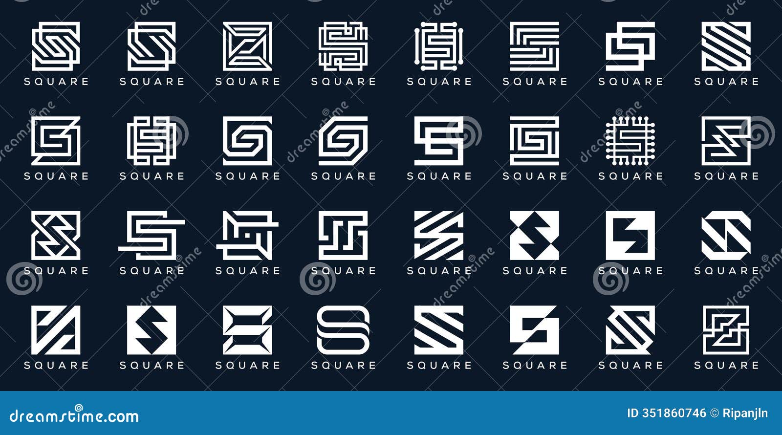 Collection of Letter S Square Logo Design, Icon for Business ...