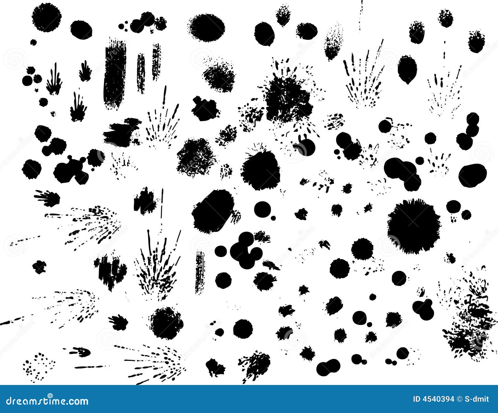 Collection of ink splashes stock vector. Illustration of background ...