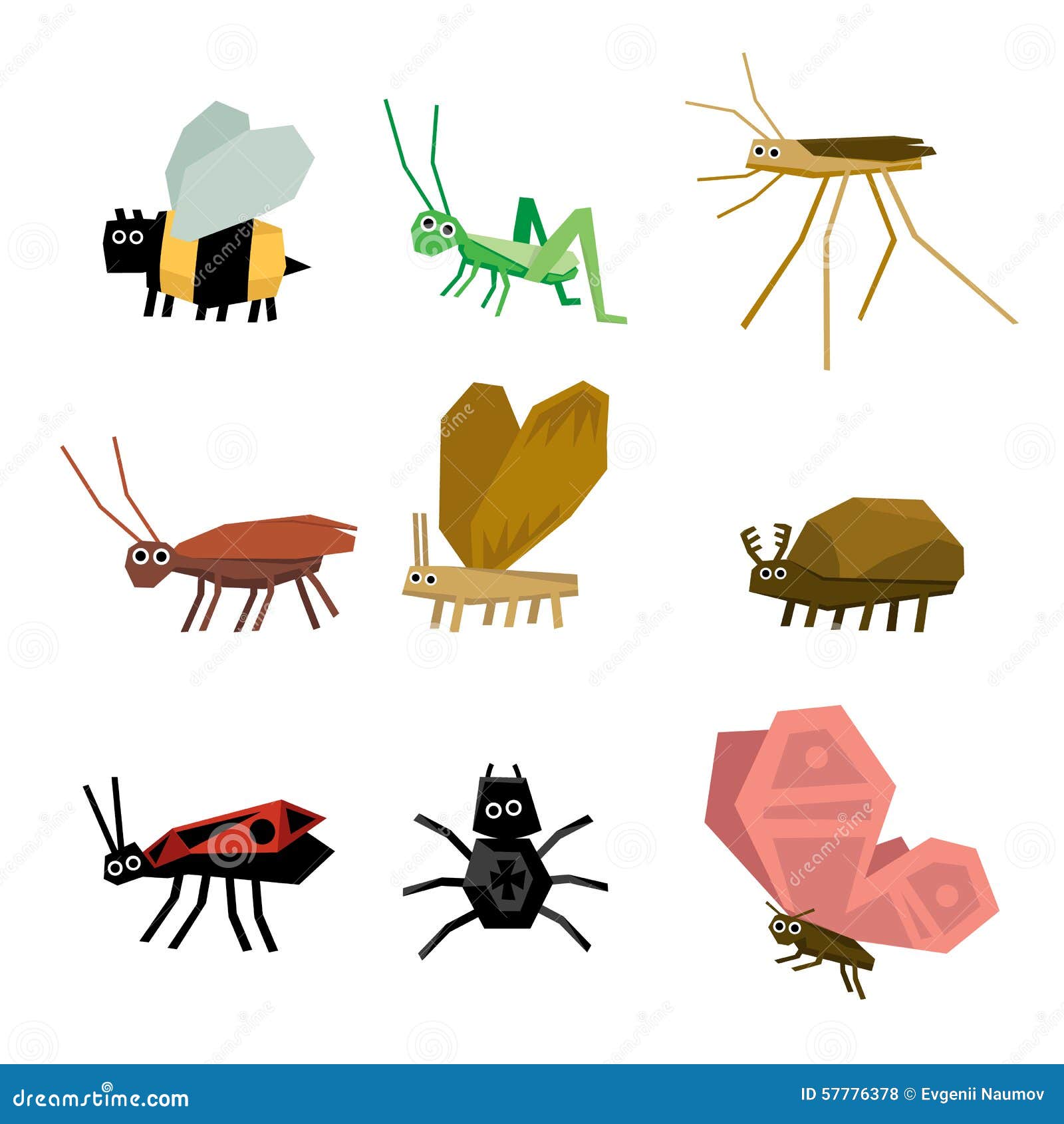 Collection of Insects Cartoon Stock Vector - Illustration of ...