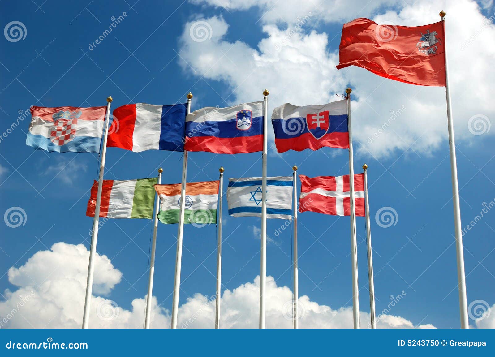 Collection of International Flags Stock Photo - Image of pennant, wind ...