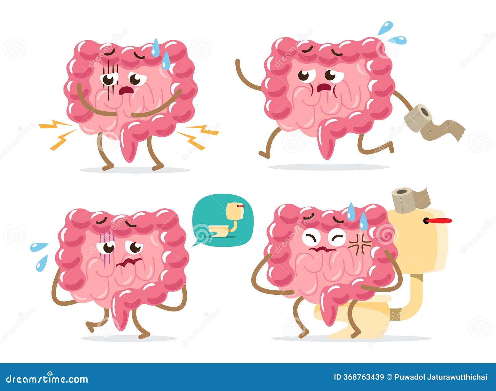 Cartoon Large Intestine