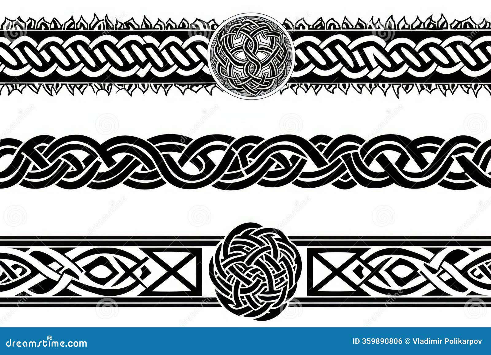 A Collection of Intricate Celtic Knotwork Designs Stock Illustration ...