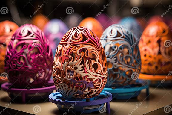 A Collection of Intricately Designed Easter Eggs Display a Rainbow of ...